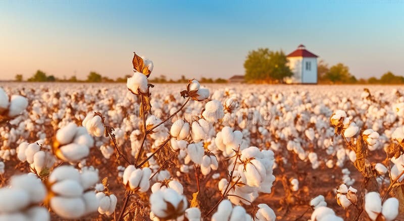 Cotton Fields Ready for the Bountiful Yield. Generative AI Stock ...