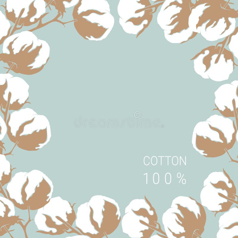 Cotton Flower Frame Template, Backdrop for Insert, Inscription ...
