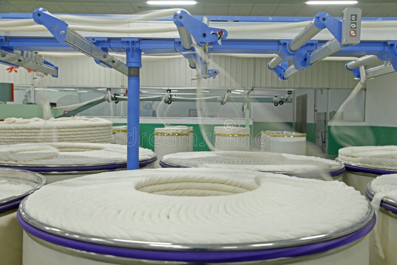 Cotton Group in Spinning Production Line Factory Stock Image - Image of ...
