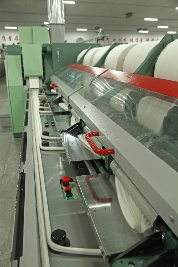 Cotton Group in Spinning Production Line Factory Stock Photo - Image of ...