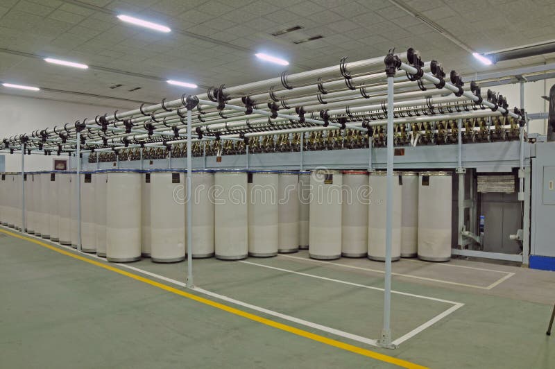 Cotton Group on a Spinning Production Line Stock Photo - Image of ...