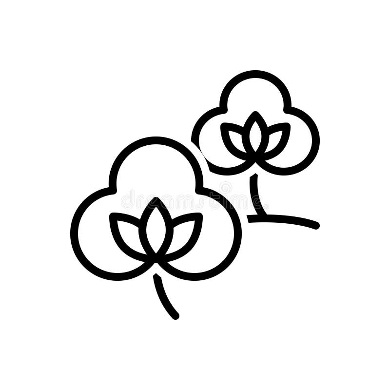 Black Line Icon for Cotton, Cloth and Textile Stock Vector ...
