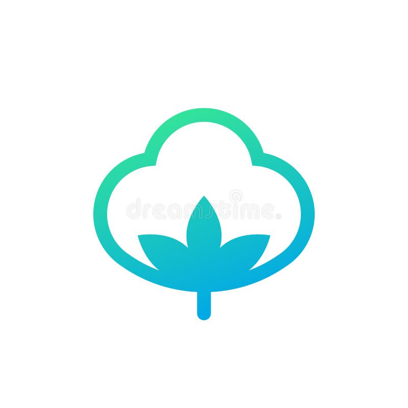 Cotton Icon or Sign on White, Vector Stock Vector - Illustration of ...