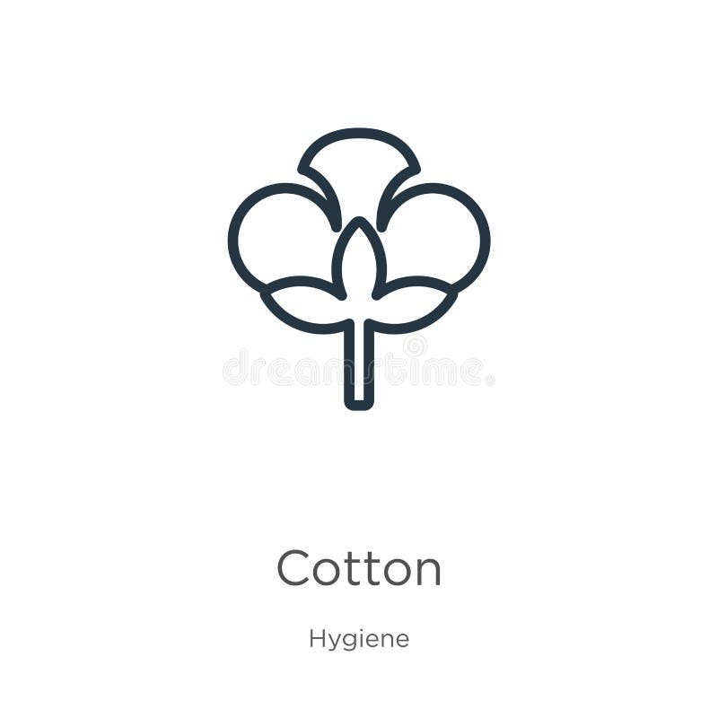 Cotton Icon. Thin Linear Cotton Outline Icon Isolated on White ...