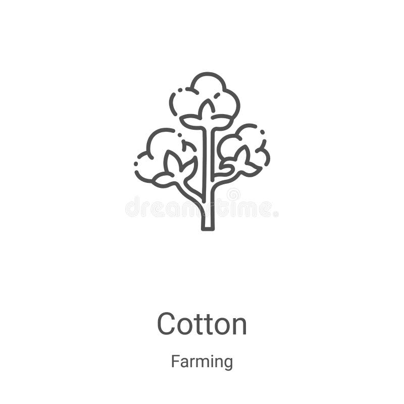 Cotton Icon Vector from Farming Collection. Thin Line Cotton Outline ...