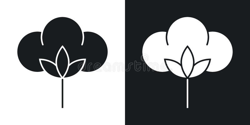 Cotton Icon Vector Set on White Background Stock Vector - Illustration ...