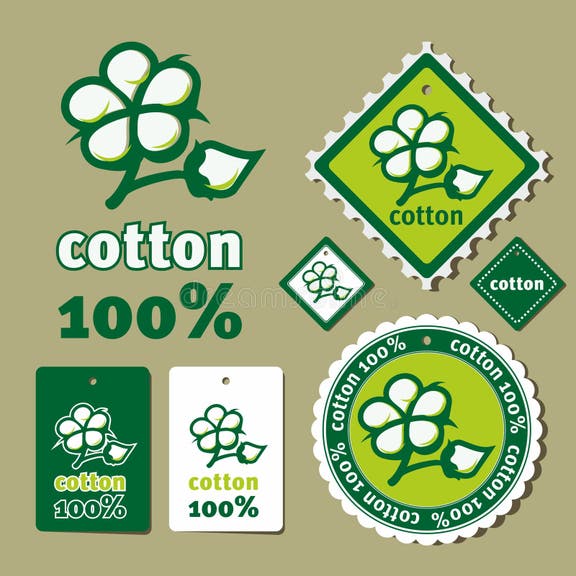 Cotton label stock vector. Illustration of symbol, fabric - 25172116
