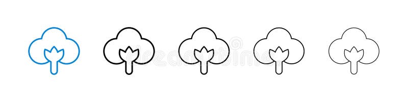 Cotton Line Icon Isolated on White Background Stock Vector ...