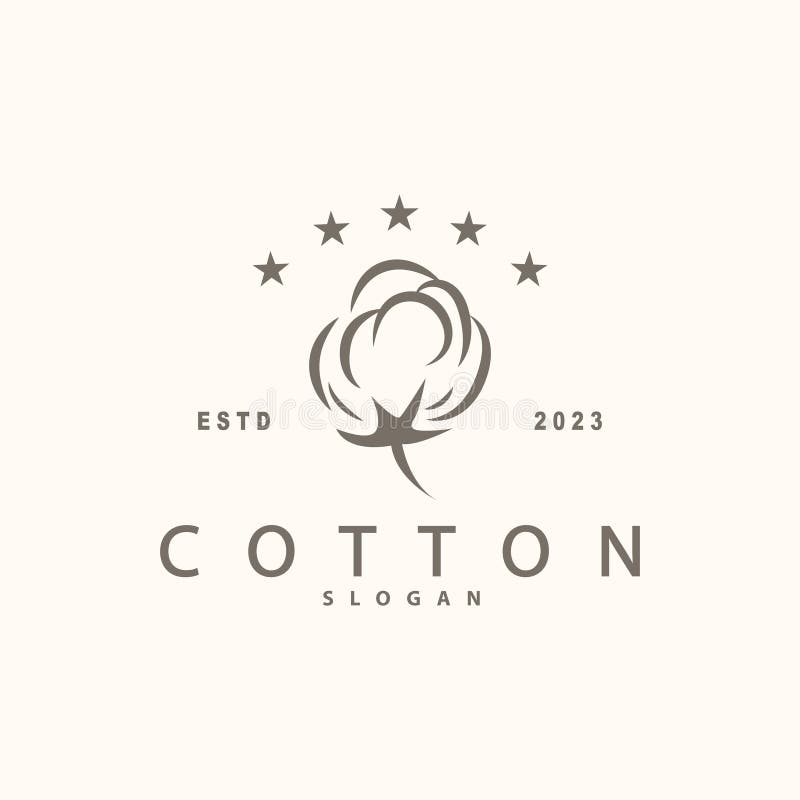 Cotton Logo Minimalist Design Simple Illustration Template Stock Vector ...