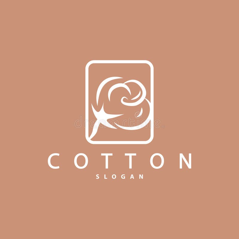 Cotton Logo Minimalist Design Simple Illustration Template Stock Vector - Illustration of leaf ...
