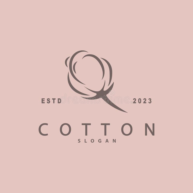 Cotton Logo Minimalist Design Simple Illustration Template Stock Vector ...