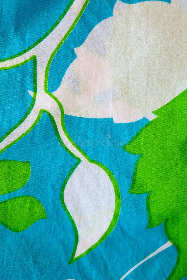 Cotton Material with Leaf Patterns. Stock Image - Image of empty, macro ...