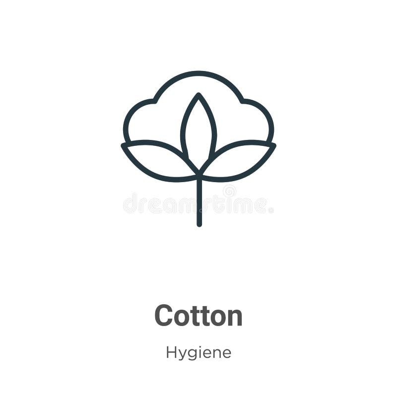 Cotton Outline Vector Icon. Thin Line Black Cotton Icon, Flat Vector ...