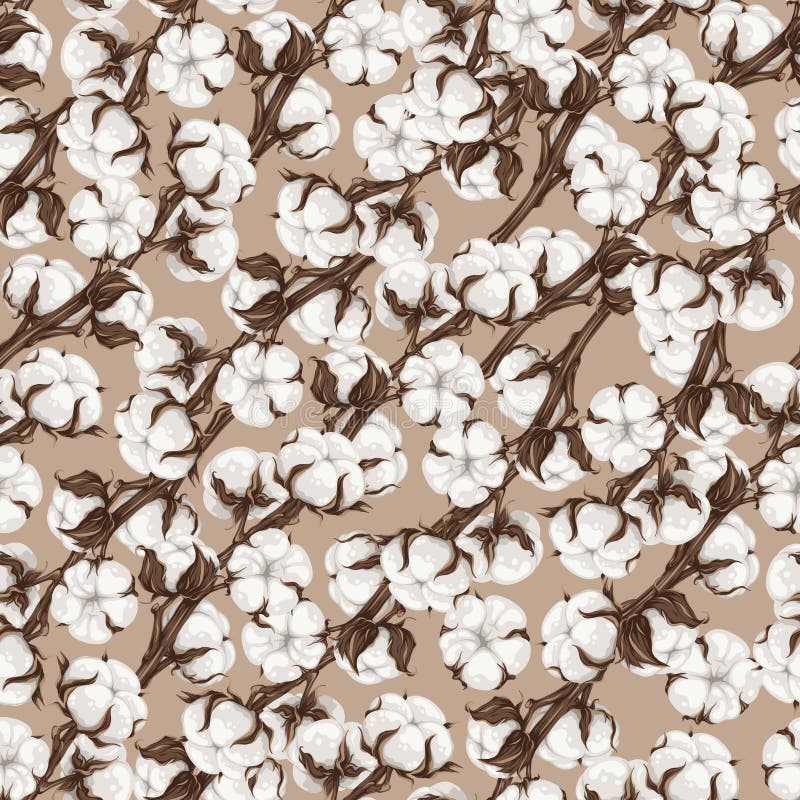 Cotton Pattern. Vector Illustration Stock Vector - Illustration of ...