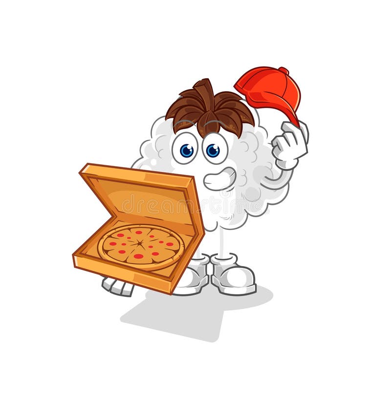 Cotton Pizza Delivery Boy Vector. Cartoon Character Stock Vector ...