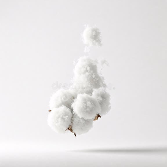 Cotton Plant with Fluffy Bolls Falling Stock Illustration ...