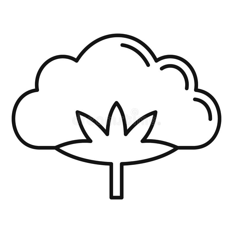 Cotton Plant Icon, Outline Style Stock Vector - Illustration of icon ...
