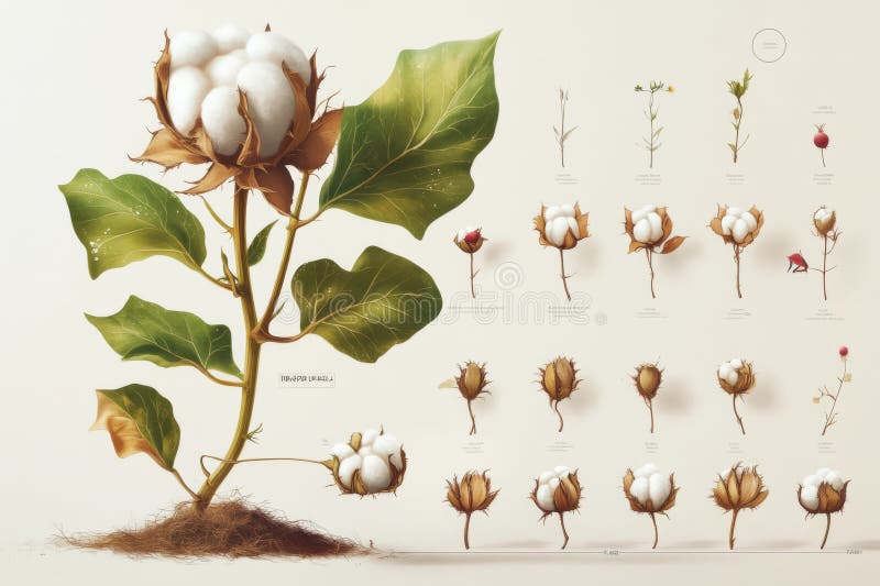 Cotton Plant Lifecycle Illustration Stock Illustration - Illustration ... Cotton Plant Lifecycle Illustration Stock Illustration - Illustration ...