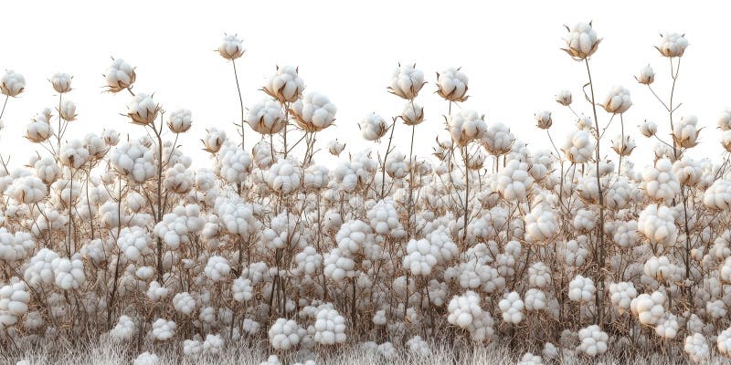 Cotton Plants in Field Isolated on Transparent Background Stock Photo ...