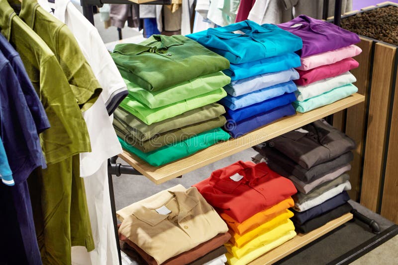 Cotton Polo Shirts in Store Stock Image - Image of shopping, shop ...