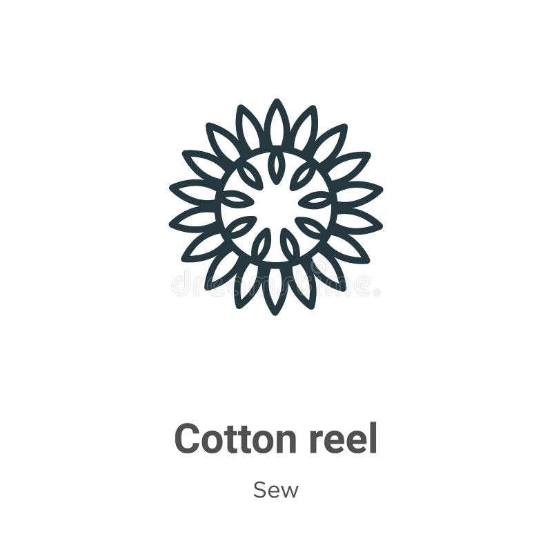 Cotton Reel Outline Vector Icon. Thin Line Black Cotton Reel Icon, Flat ...