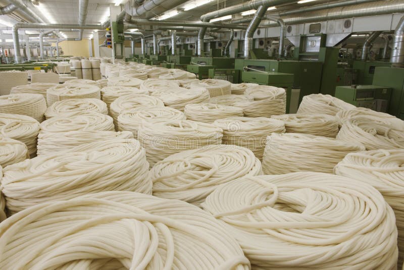 Cotton Roll at Spinning Factory Stock Photo - Image of production ...