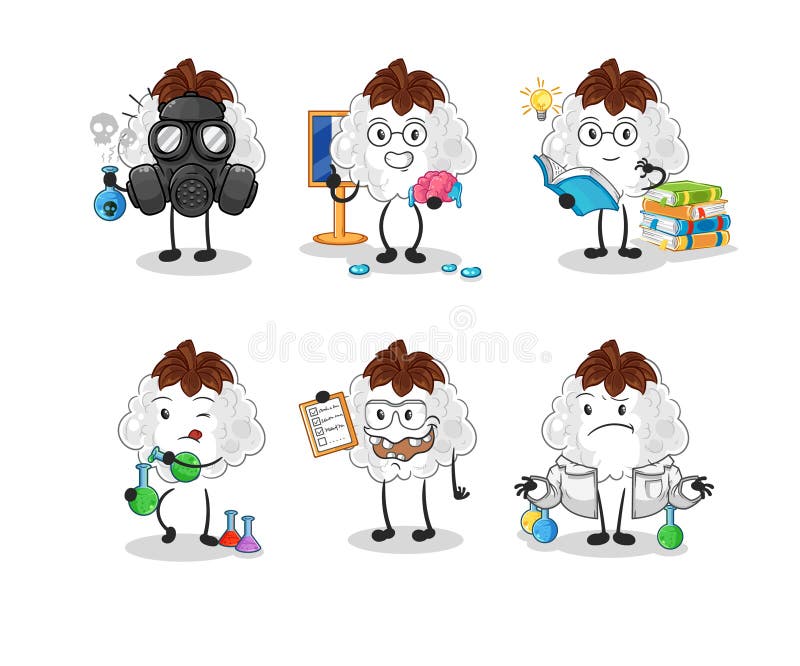 Cotton Scientist Group Character. Cartoon Mascot Vector Stock Vector ...