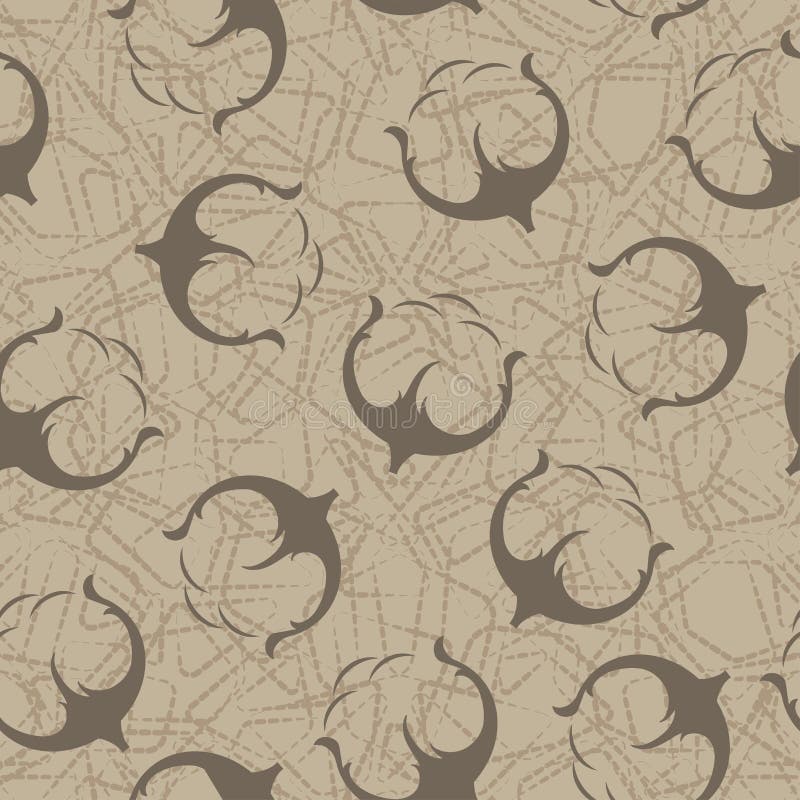 Cotton seamless pattern. stock illustration. Illustration of organic ...