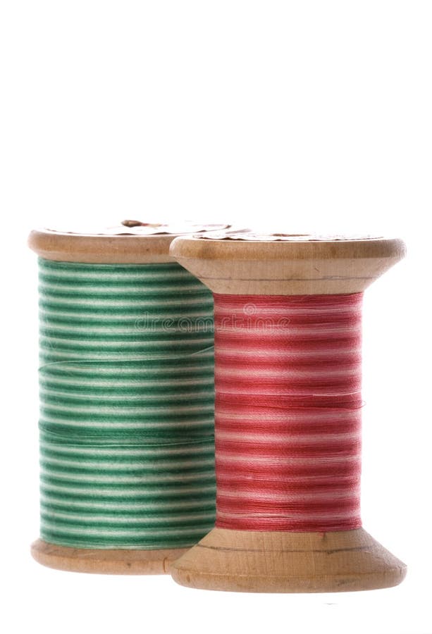 Cotton Sewing Thread on Spools Stock Photo - Image of background, green ...