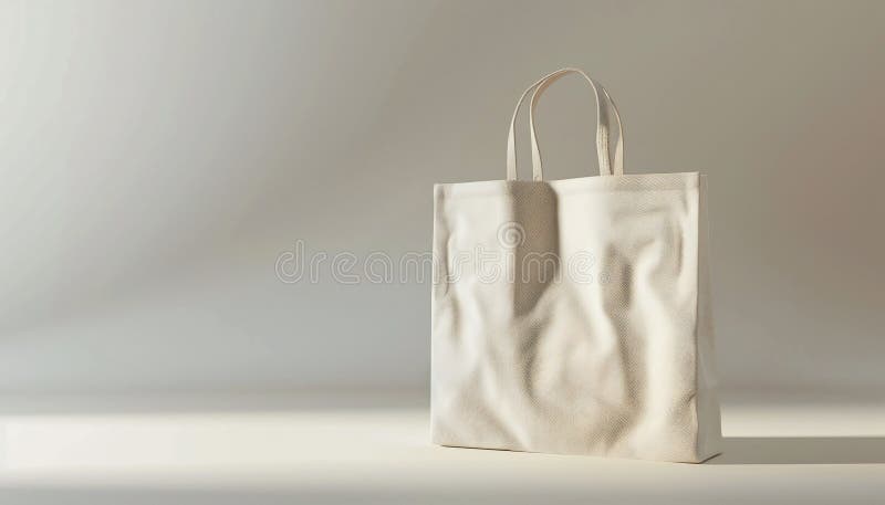 Cotton Shopping Bag Design Sample on White Background with Space for ...