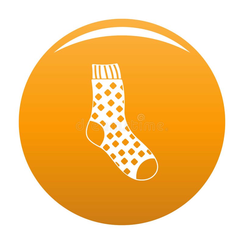Cotton Sock Icon Vector Orange Stock Vector - Illustration of accessory ...