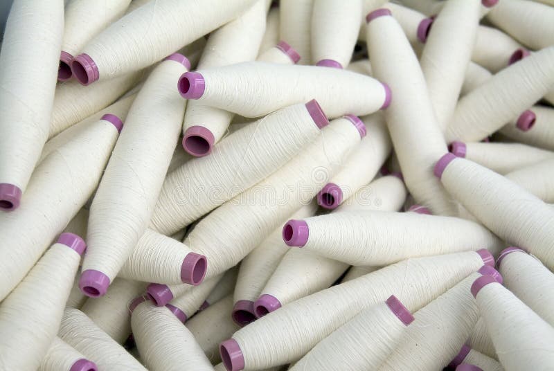 Cotton Spinning Machine, Detail Bobbin Stock Image - Image of silk ...