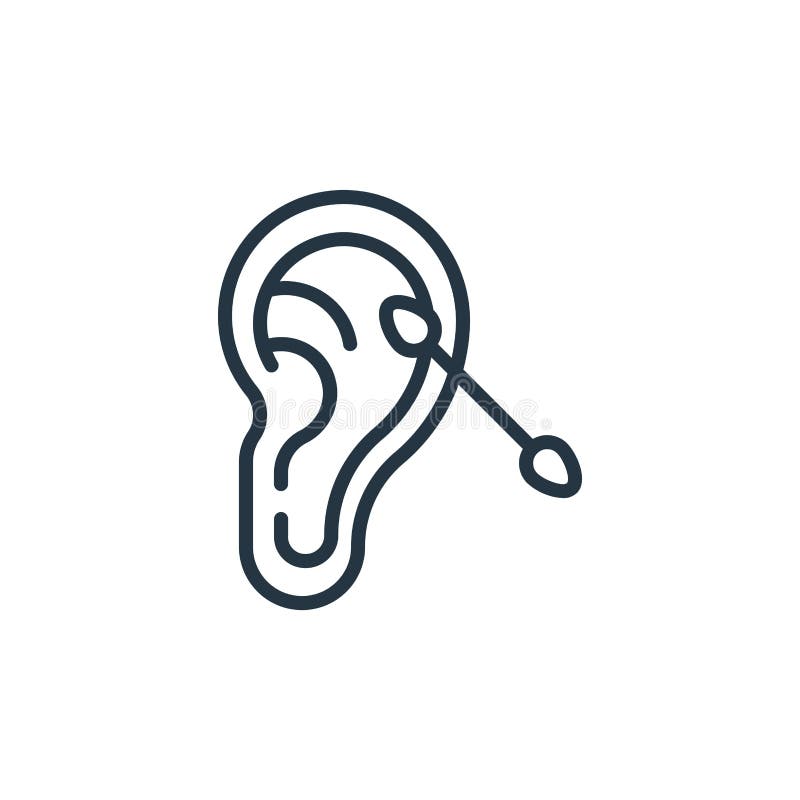 Cotton Swab Vector Icon Isolated on White Background. Outline, Thin ...