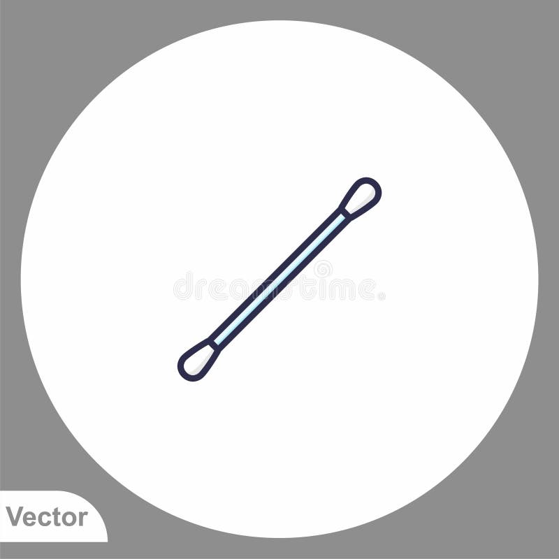 Cotton Swab Vector Icon Sign Symbol Stock Vector - Illustration of ...