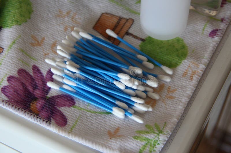 Cotton Swabs on a Table Close Up Stock Image - Image of file, sanitary ...