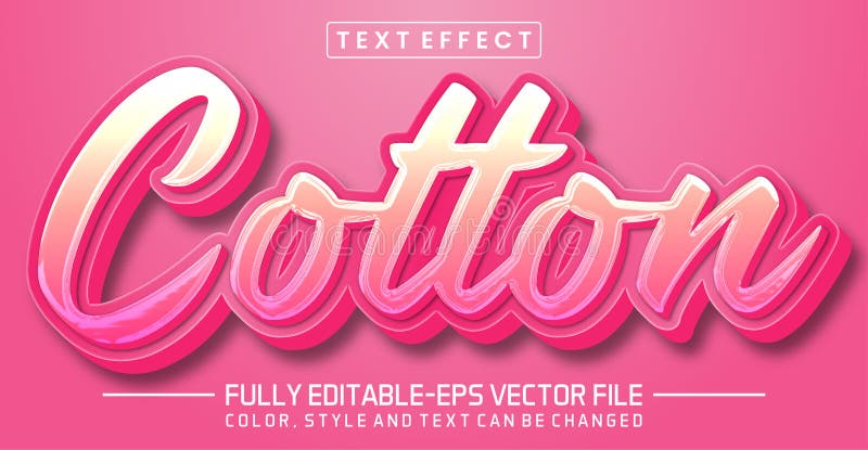 Cotton Text Editable Style Effect Stock Illustration - Illustration of ...