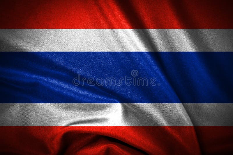 The Cotton of Thailand Flag on Dark Style Stock Image - Image of grungy ...