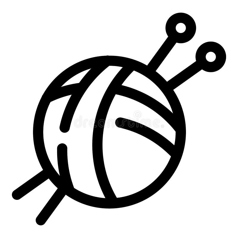 Cotton Thread Ball Icon, Outline Style Stock Vector - Illustration of ...