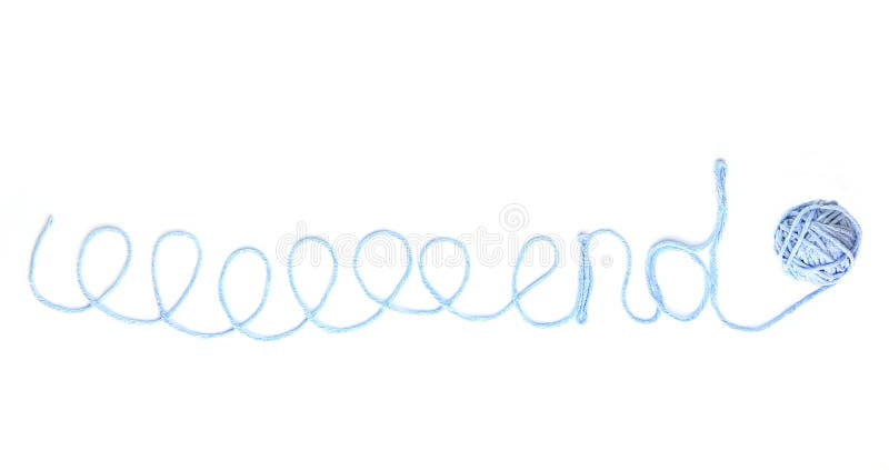 Word End Made of Blue Thread and Thread Ball Isolated on White ...