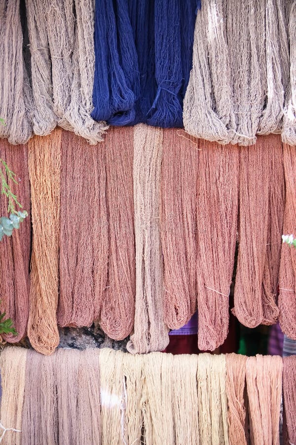 Cotton Thread Brown and Dark Blue Texture Hanging Patterns on ...