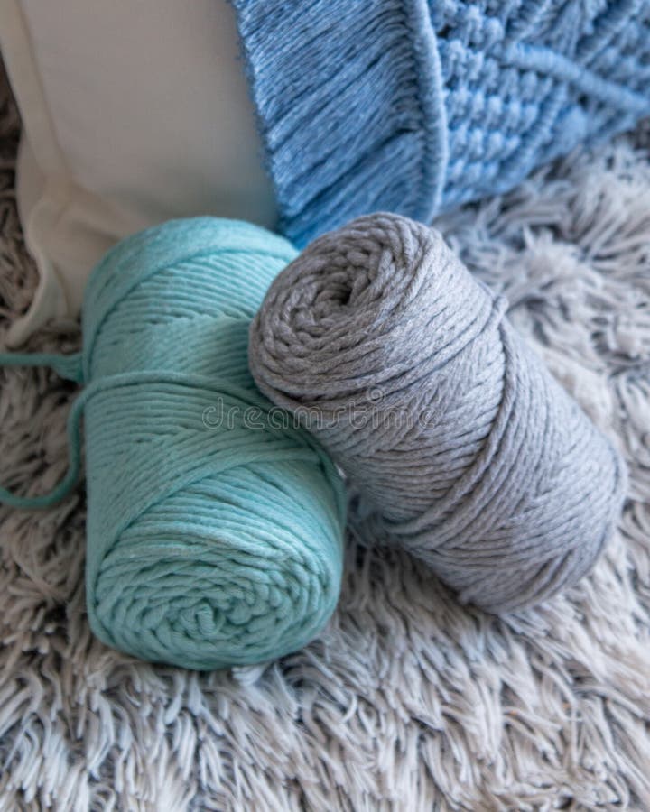 Cotton Threads for Macrame Art Stock Image - Image of purple, crochet ...