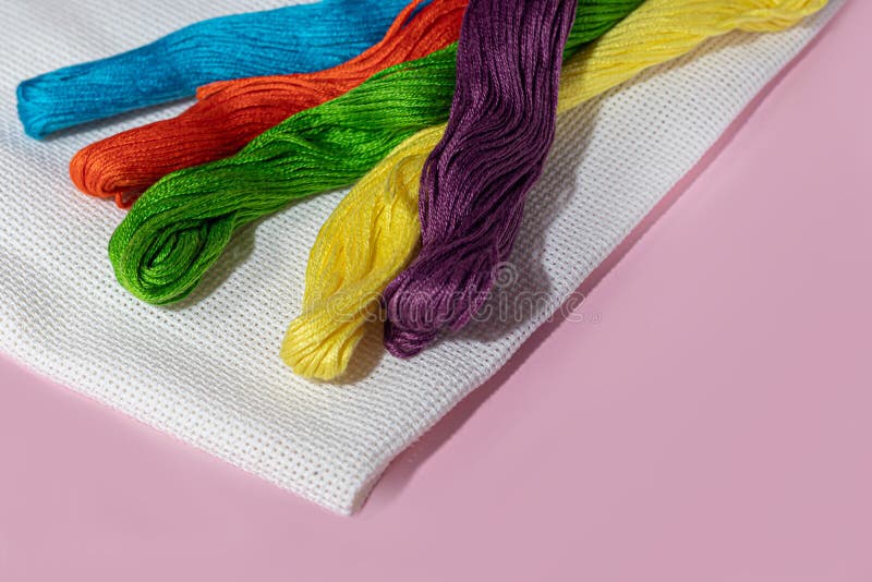 Cotton Threads for Sewing. Multicolored Palette, Handmade Process Stock ...