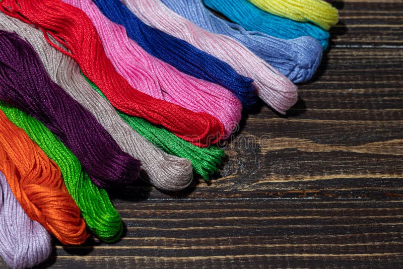 Cotton Threads for Sewing. Multicolored Palette, Handmade Process Stock ...