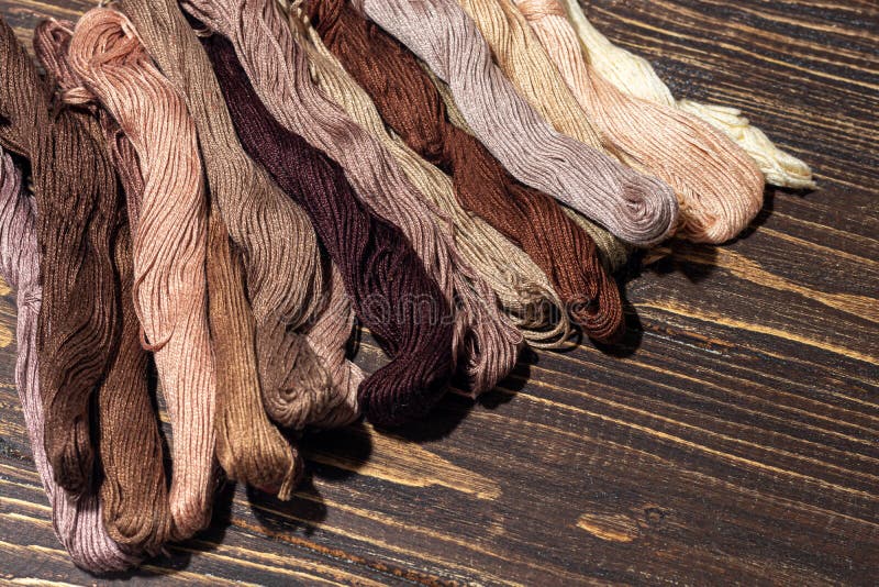 Cotton Threads for Sewing. Multicolored Palette, Handmade Process Stock ...
