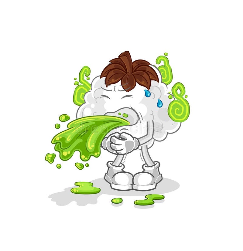 Cotton Throw Up Cartoon. Cartoon Mascot Vector Stock Vector ...
