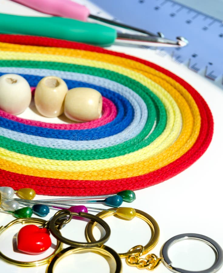 Cotton Yarn. Bright Rainbow Palette of Multi-colored Cotton Threads ...