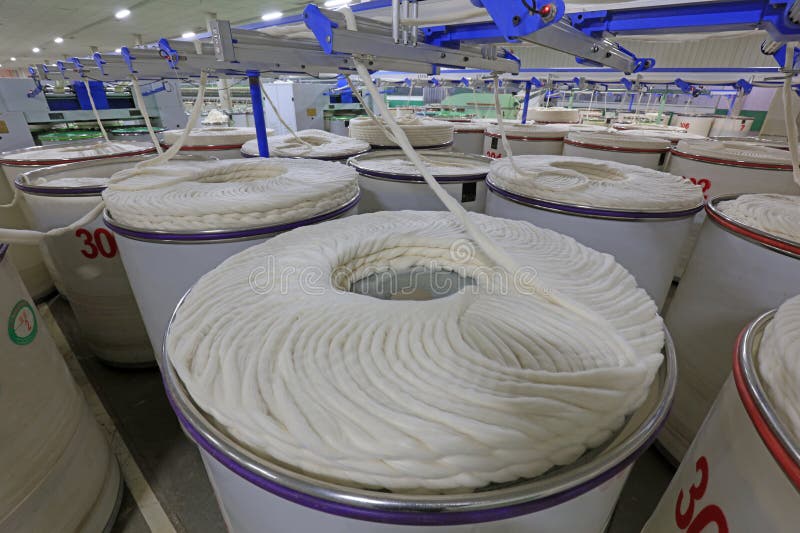Cotton Yarn is in the Factory Stock Photo - Image of economy ...
