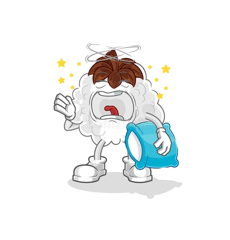 Cotton Yawn Character. Cartoon Mascot Vector Stock Vector ...