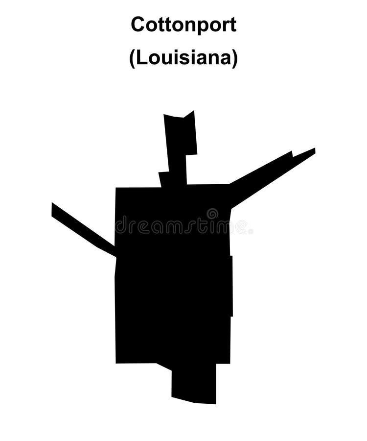 Cottonport outline map stock vector. Illustration of blank - 387343012