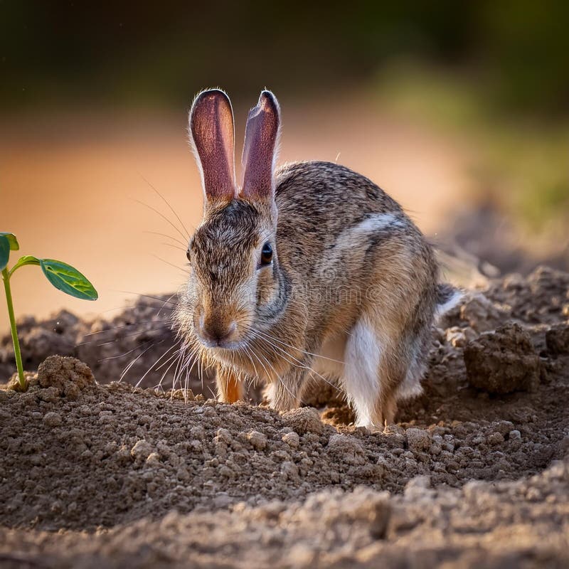 Cottontail Rabbit Digging, AI Generated Stock Illustration ...